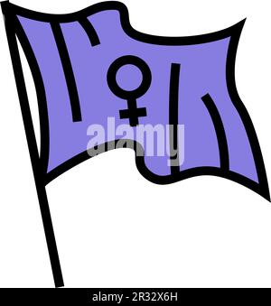 feminist flag feminism woman color icon vector illustration Stock ...