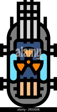 small modular nuclear reactor future technology color icon vector ...