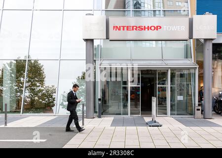 Intershop Tower main entrance Stock Photo - Alamy