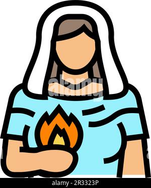 hestia greek god ancient color icon vector illustration Stock Vector ...