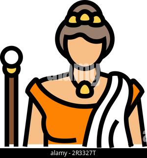 hera greek god mythology color icon vector illustration Stock Vector ...