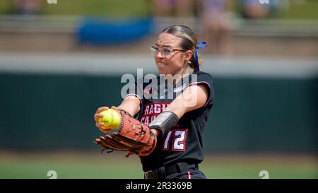 Louisiana Lafayette starting pitcher Sam Landry (12) throws during an ...