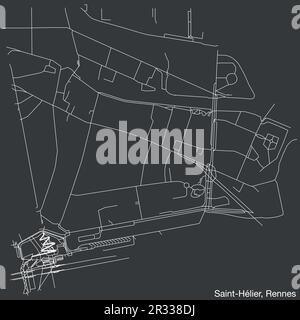 Street roads map of the SAINT-HÉLIER SUB-QUARTER, RENNES Stock Vector ...