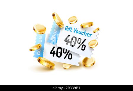 Coupon special voucher 40 dollar , Check banner special offer. Vector ...