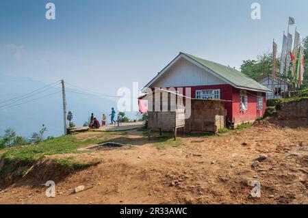 View of Sikkim village with affordable home stays for tourists ...