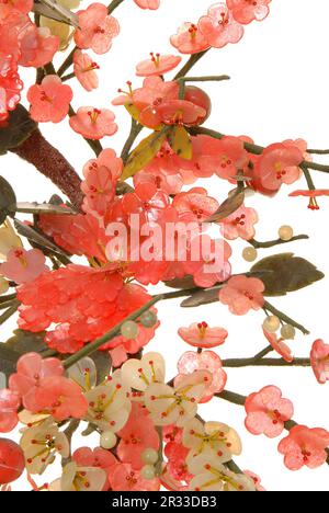 Detail of fine chinese jade cherry blossom Stock Photo - Alamy