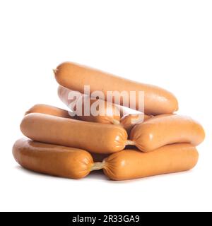 A heap of raw Vienna sausages isolated on white Stock Photo - Alamy