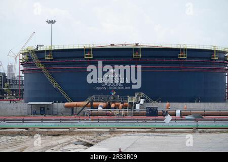 Oil installations at the Dangote refinery during the opening ceremony in Lagos, Nigeria, Monday ...