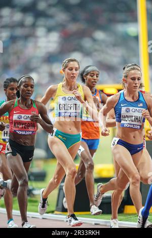 Georgia Griffith participating in the 1500 meters at the Paris 2024 ...