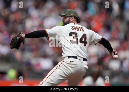 San Francisco Giants' Jakob Junis against the Philadelphia Phillies ...