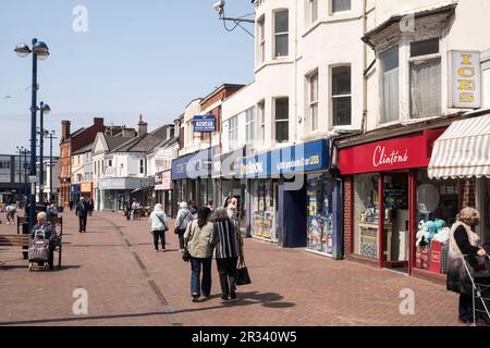 People walking along Redcar High Street, North Yorkshire, England, UK ...