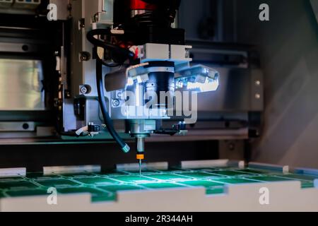 PCB separator at factory, process of separation of printed circuit ...