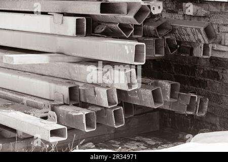 Iron rectangular pipes. Construction fittings. Metal materials for ...
