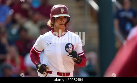 Florida State catcher Michaela Edenfield, left, and pitcher Kathryn ...