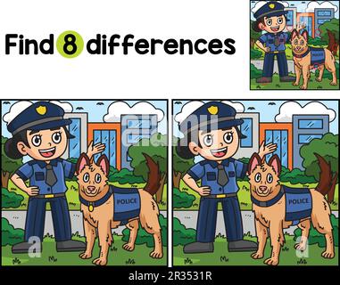 Police Officers Find The Differences Stock Vector Image & Art - Alamy