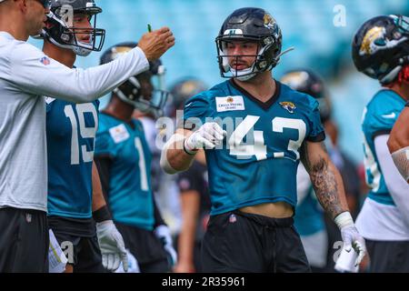 Jacksonville Jaguars fullback Derek Parish (43) makes a reception ...