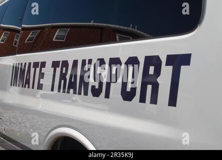 Inmate transport sign on van Stock Photo - Alamy