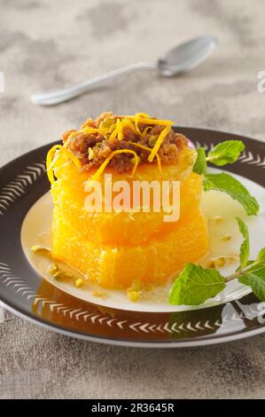 Close up of gray plate with a tower of slices of toasted bread on ...