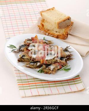 Stuffed anchovies with rosemary Stock Photo - Alamy