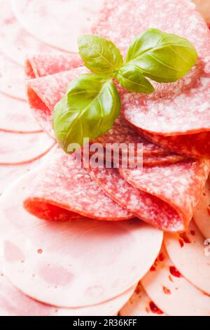 Types of sausage appetizer Stock Photo - Alamy