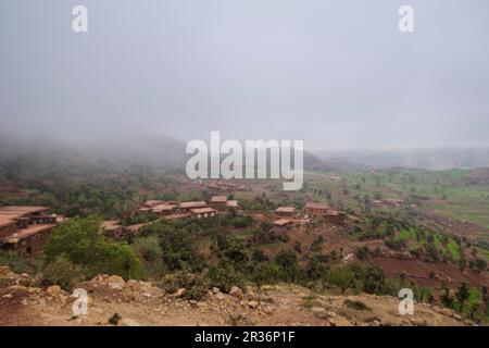 typical agricultural mountain landscape, Ait Blal, azilal province ...