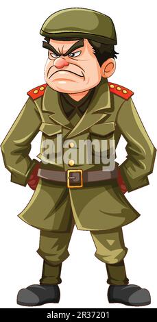 Grumpy Army Officer Cartoon illustration Stock Vector Image & Art - Alamy