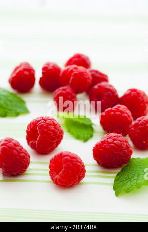 A raspberry with leaves FoodCollection Stock Photo - Alamy