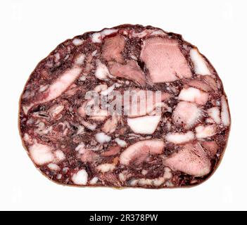 White pudding sausage. Pork product isolated on the white background ...