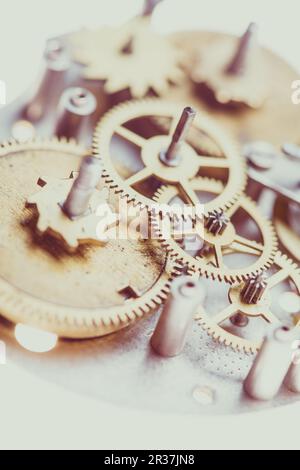 Mechanical watches mechanism very close up, blurred background for ...