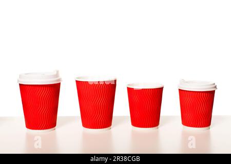 Set of different paper takeaway cups on white background Stock Photo ...