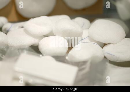 Medical bandages, cotton wool and tampons for wound dressing Stock ...