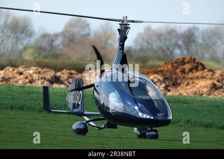 Modern autogyro aircraft visiting flying club in the UK Stock Photo - Alamy