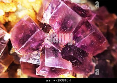 violet fluorite cubes as natural mineral background Stock Photo - Alamy