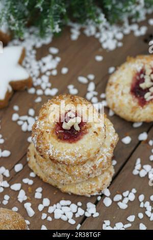 Christmas biscuits with sugar nibs Stock Photo - Alamy