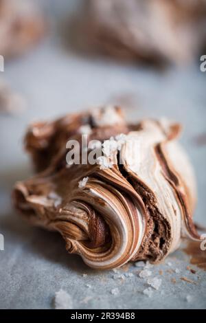 Marbled chocolate cake with sea salt Stock Photo - Alamy