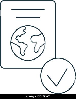 Passport control icon. Monochrome simple sign from airport elements ...