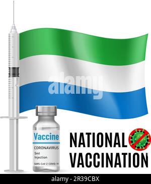 Sierra Leone vaccination concept, vaccine injection in map of Sierra ...
