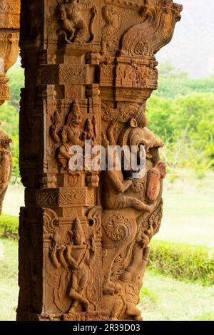 Carved Pillars of Mandapa in the Siddhavatam Fort, Constructed in 1303 ...