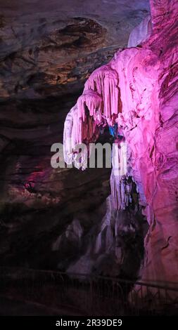 Karstic limestones formation inside the Borra Caves, Aruku Valley ...