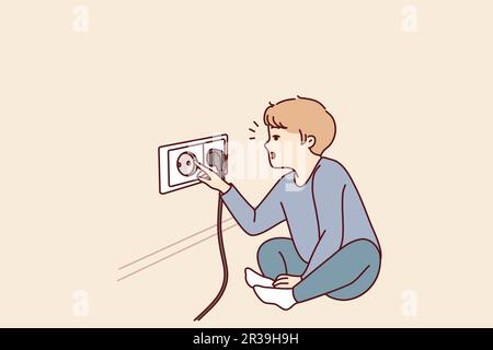 accident electric safety kid vector Stock Vector Image & Art - Alamy