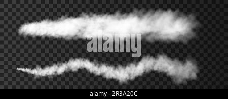 Smoke from military rocket launch. Plane track or missile trail ...