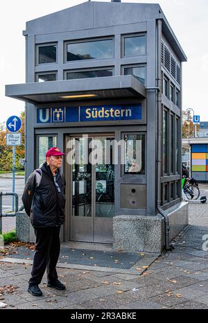U Südstern Underground U-Bahn railway station on the U7 line, Kreuzberg ...