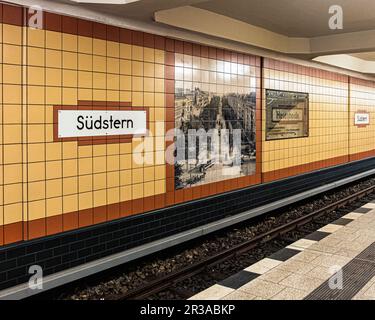 U Südstern Underground U-Bahn railway station on the U7 line, Kreuzberg ...