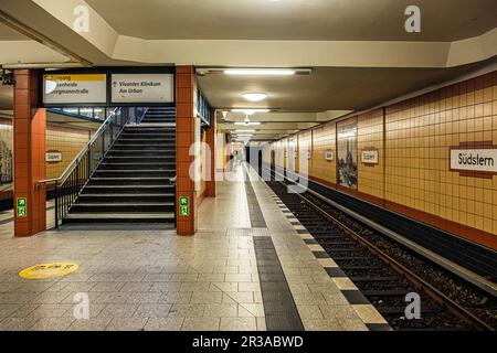 U Südstern Underground U-Bahn railway station on the U7 line, Kreuzberg ...