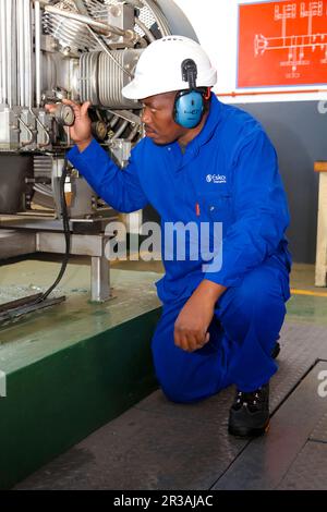 Electrical Engineer checking gauge equipment Stock Photo - Alamy