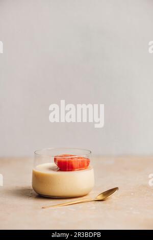 Buttermilk Panna Cotta with Preserved Guava Stock Photo - Alamy