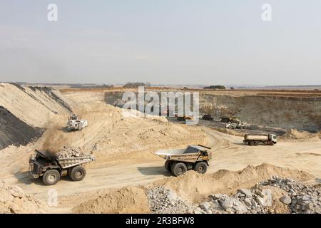 Open Pit Coal Mining and processing in South Africa. Washing and ...