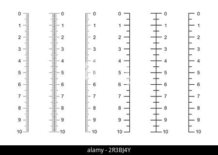 Vertical ruler scale with 10 centimeters markup. Measuring chart ...