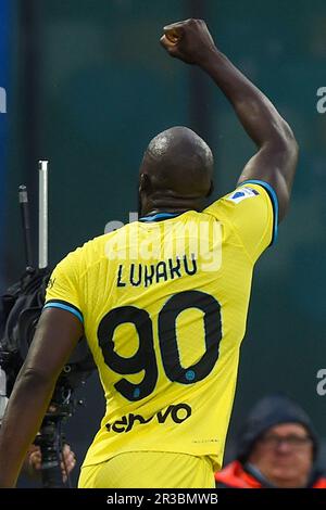 Romelu Lukaku (Napoli) celebrates after scoring his team's second goal ...