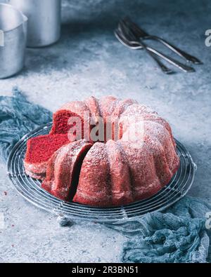 Red velvet bundt cake Stock Photo - Alamy